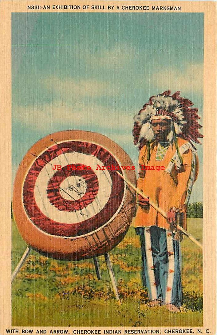 Native American Cherokee Indian, Exhibition of Bow & Arrow Skill | Asia ...