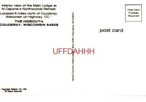 Interior View, Main Lodge, AL Capone's "Hideout" Couderay, WI. | United ...