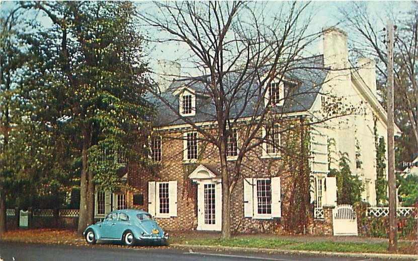 Dover Delaware Ridgley House on the Green Postcard C1960S Volkswagen ...