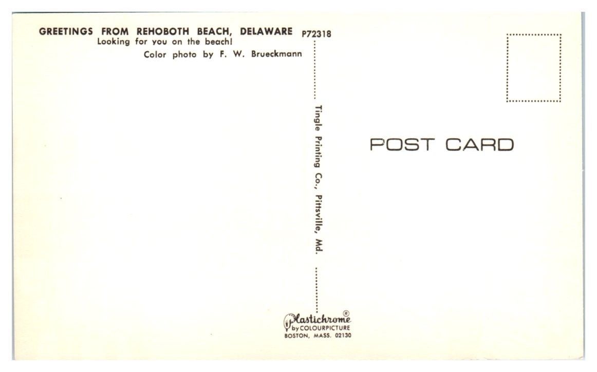 1960s/70s Greetings from Rehoboth Beach Boardwalk and Funland, DE ...