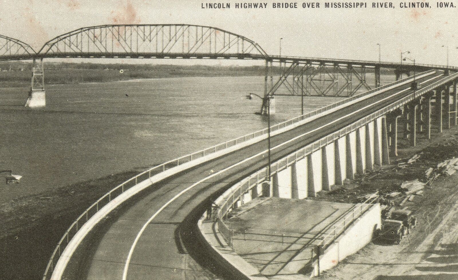 Vintage Postcard 1910's Lincoln Highway Bridge over Mississippi River ...