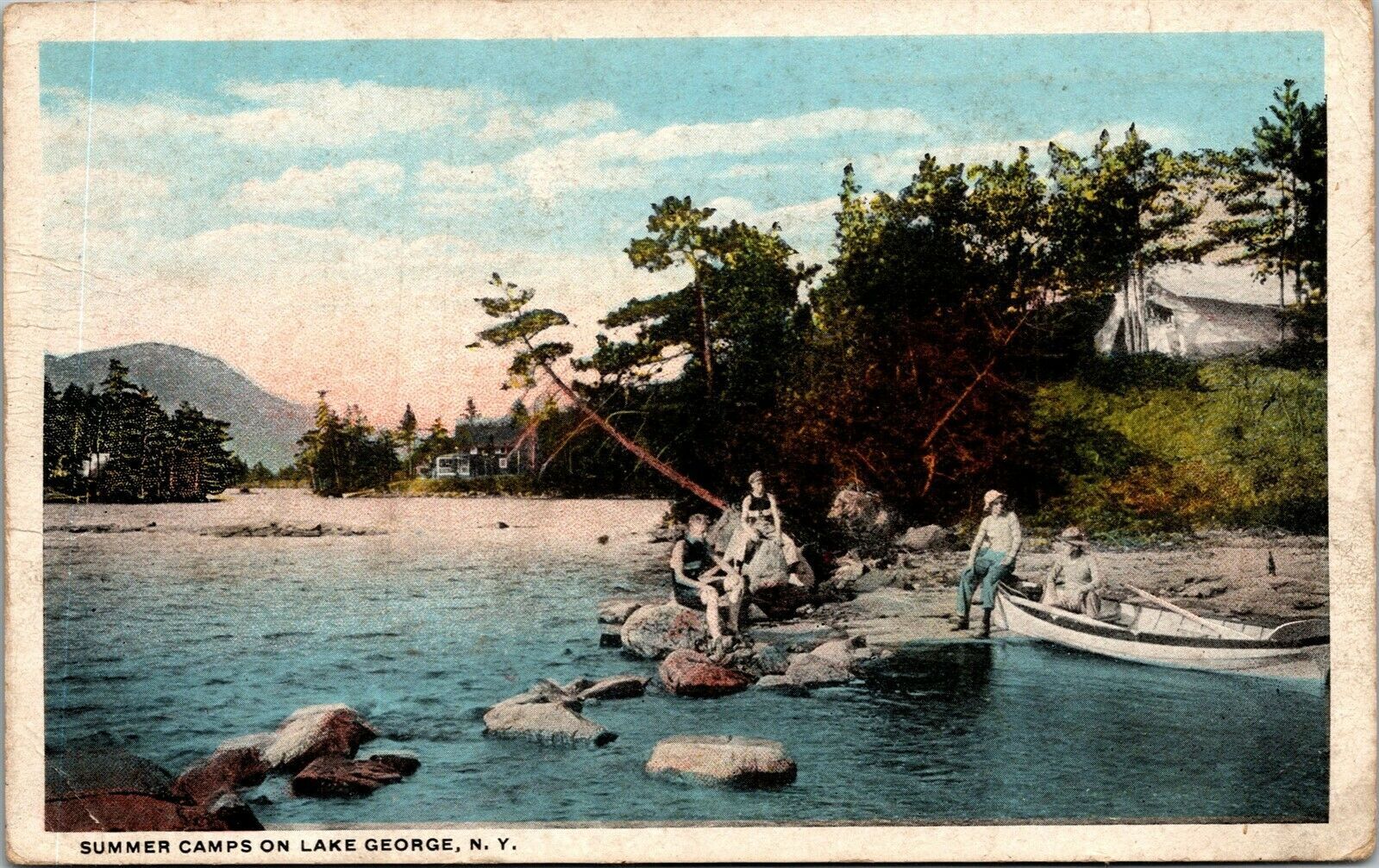 Vtg Lake George New York NY Boy at Summer Camps 1920s Postcard | United ...