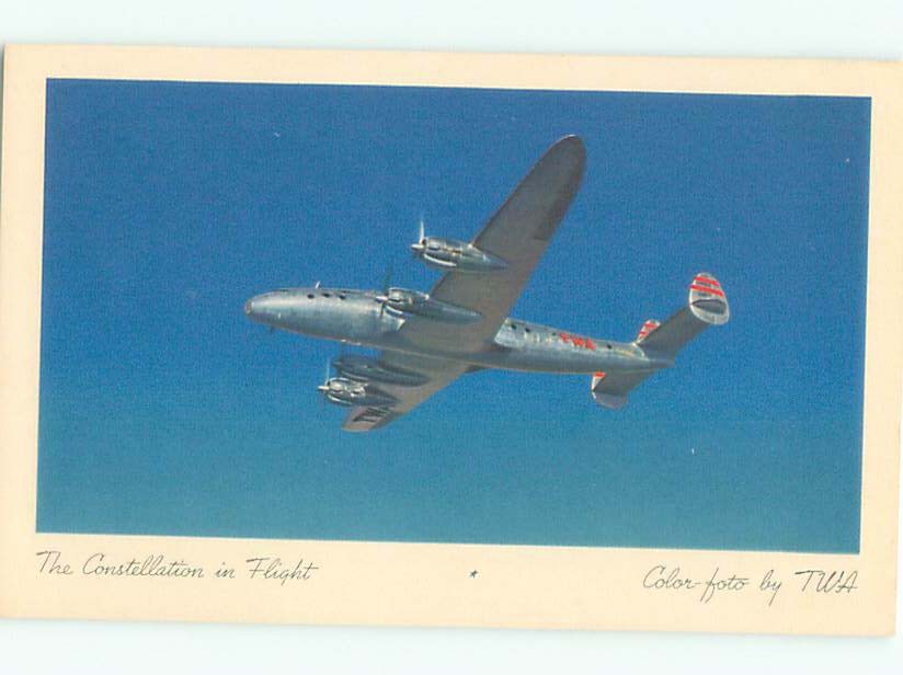Pre-1952 Postcard Ad Trans World Airlines TWA Constellation Airplane ... Pre-1952 Postcard Ad Trans World Airlines TWA Constellation Airplane ...