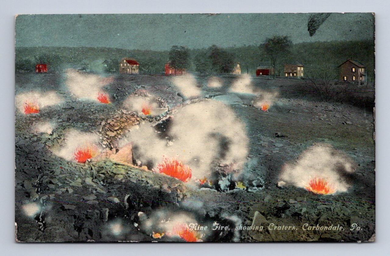 Mine Fire Showing Craters Carbondale Pennsylvania Postcard (C. 1910 ...