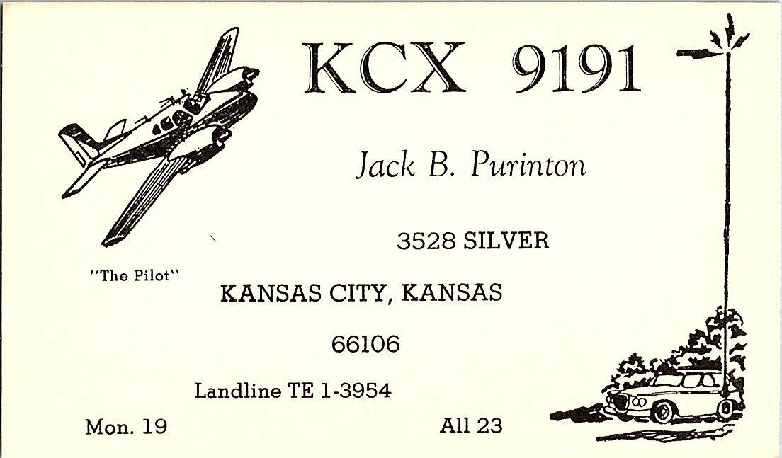 QSL Radio Card From Kansas City Kansas KCX 9191 | United States ...
