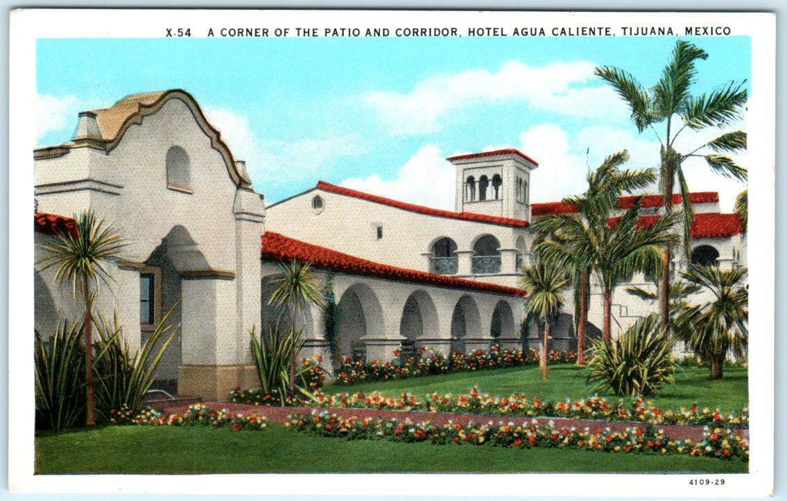 TIJUANA, MEXICO Corner of Patio & Corridor HOTEL AGUA CALIENTE c1920s ...