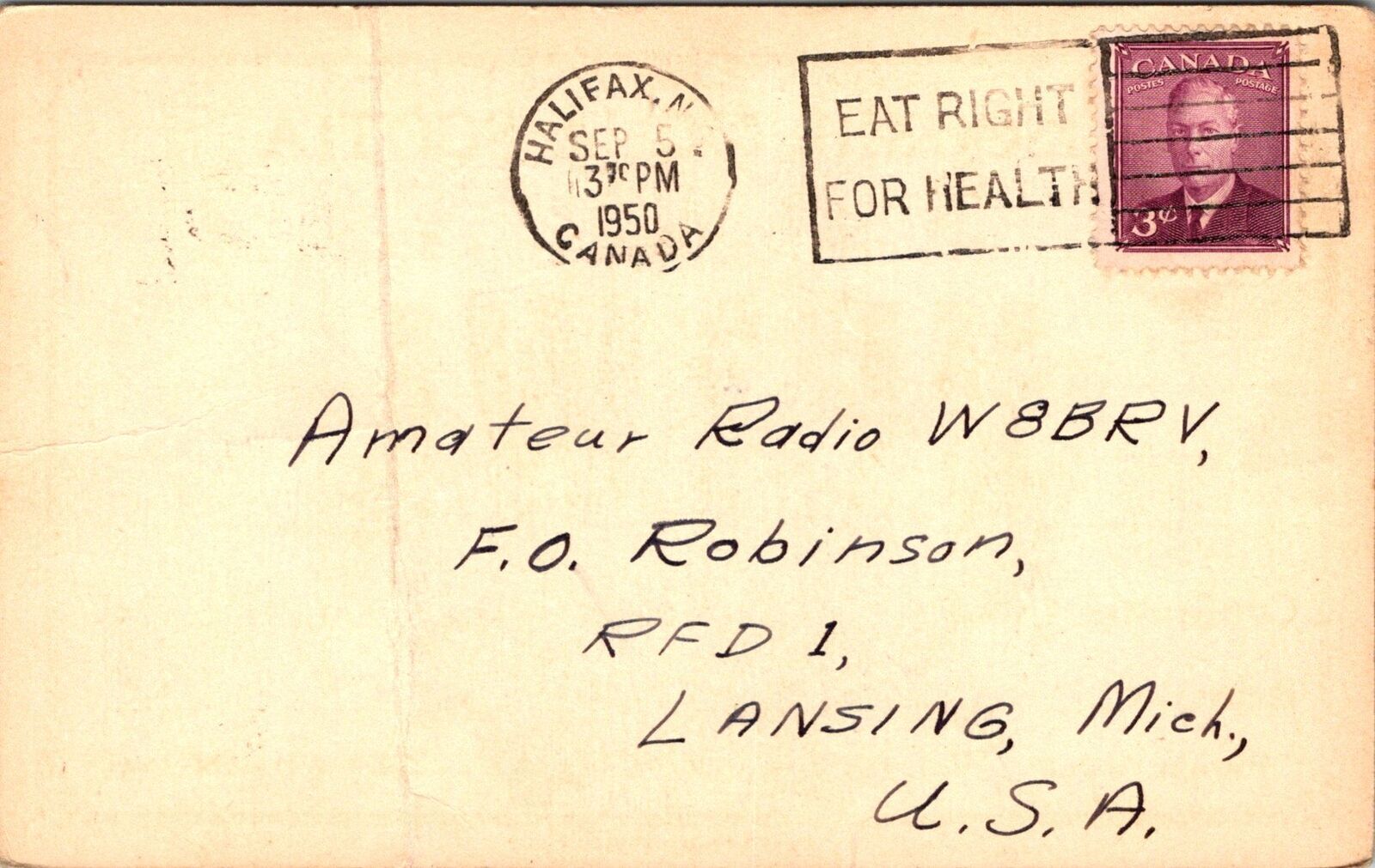 Vintage Postcard HAM Radio Calling Card Ve1Wl Liscomb Halfax Nova ...