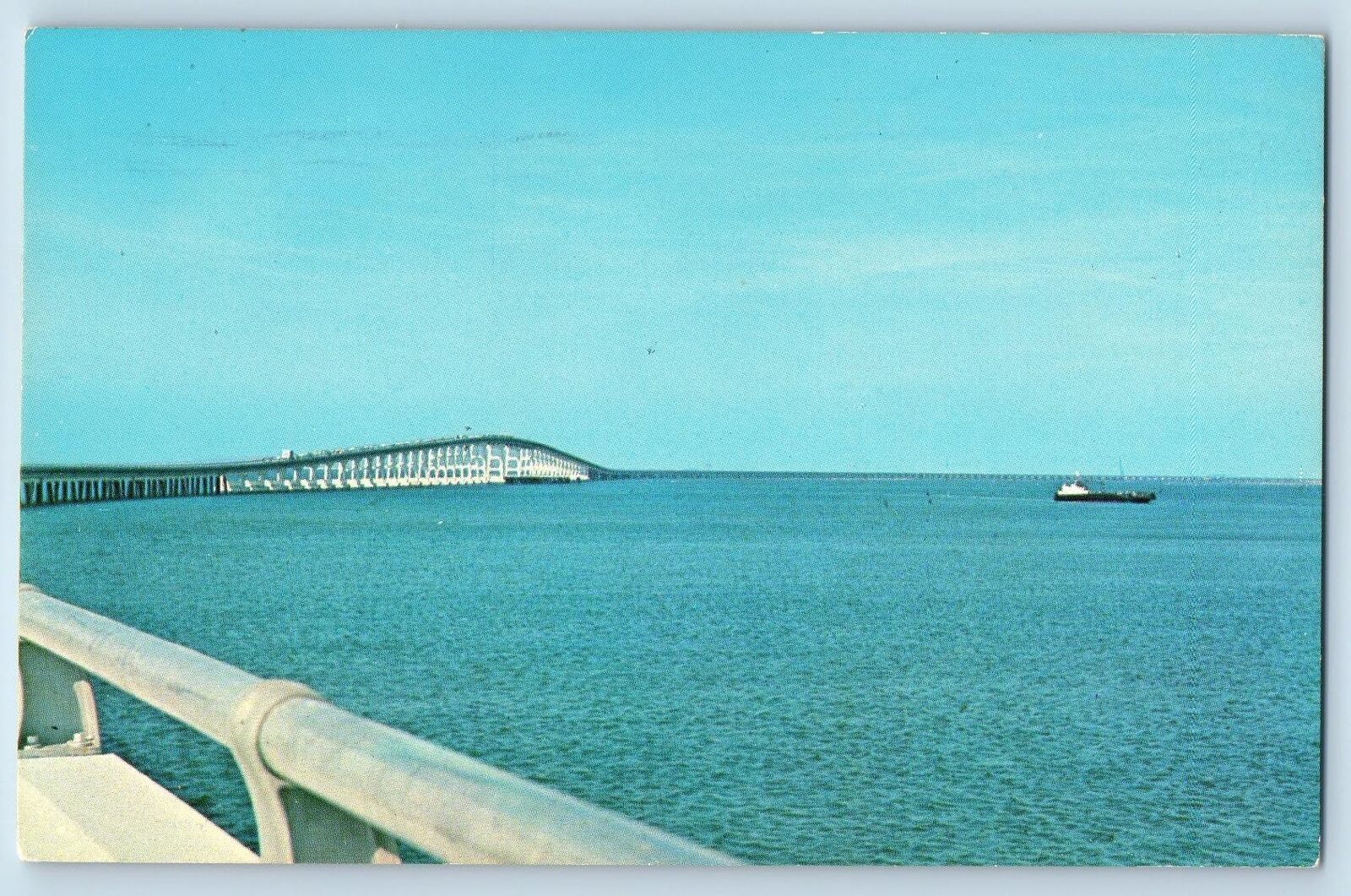 1965 Outer Banks North Carolina Herbert C. Bonner Bridge Ship Vintage ...