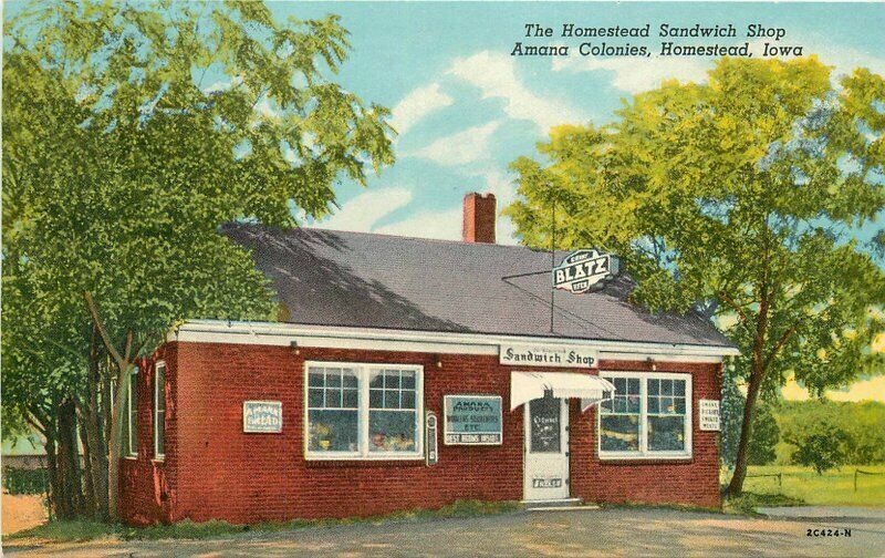 Amana Colonies Homestead Iowa Sandwich Shop Teich 1940s Postcard 21 ...
