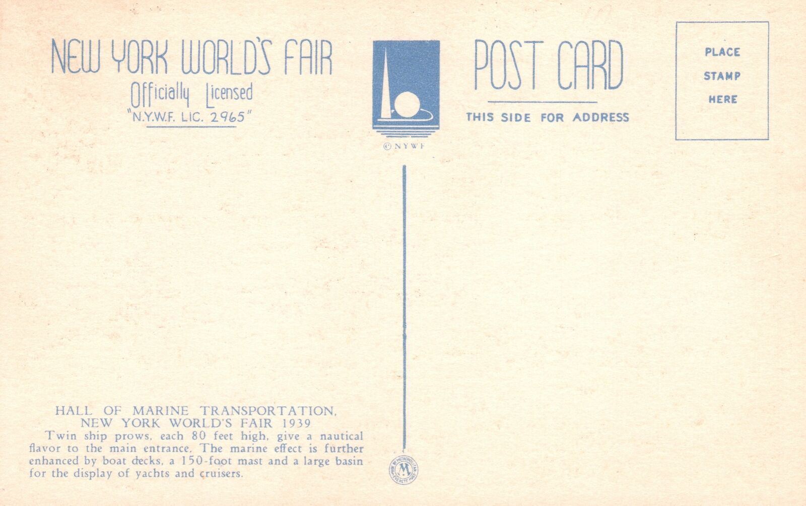 Vintage Postcard 1920's Hall of Marine Transportation New York World's ...