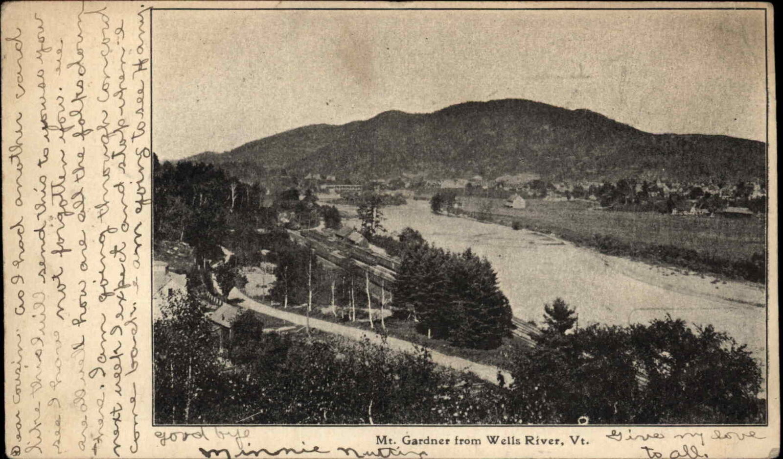 Wells River Vermont VT Mt Gardner Bird's Eye View c1910 Vintage ...