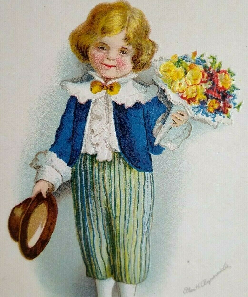 New Year Postcard Ellen Clapsaddle Series 1936 Victorian Child With ...