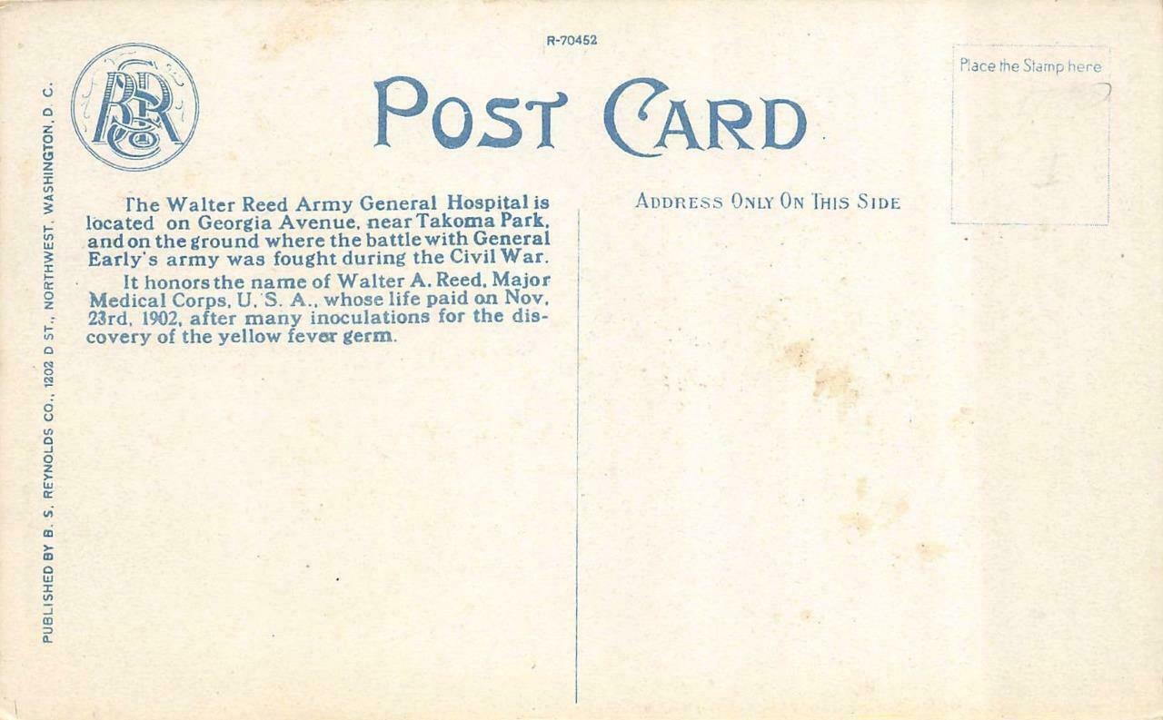 Washington, D.C. The WALTER REED MEMORIAL HOSPITAL c1920's Postcard ...