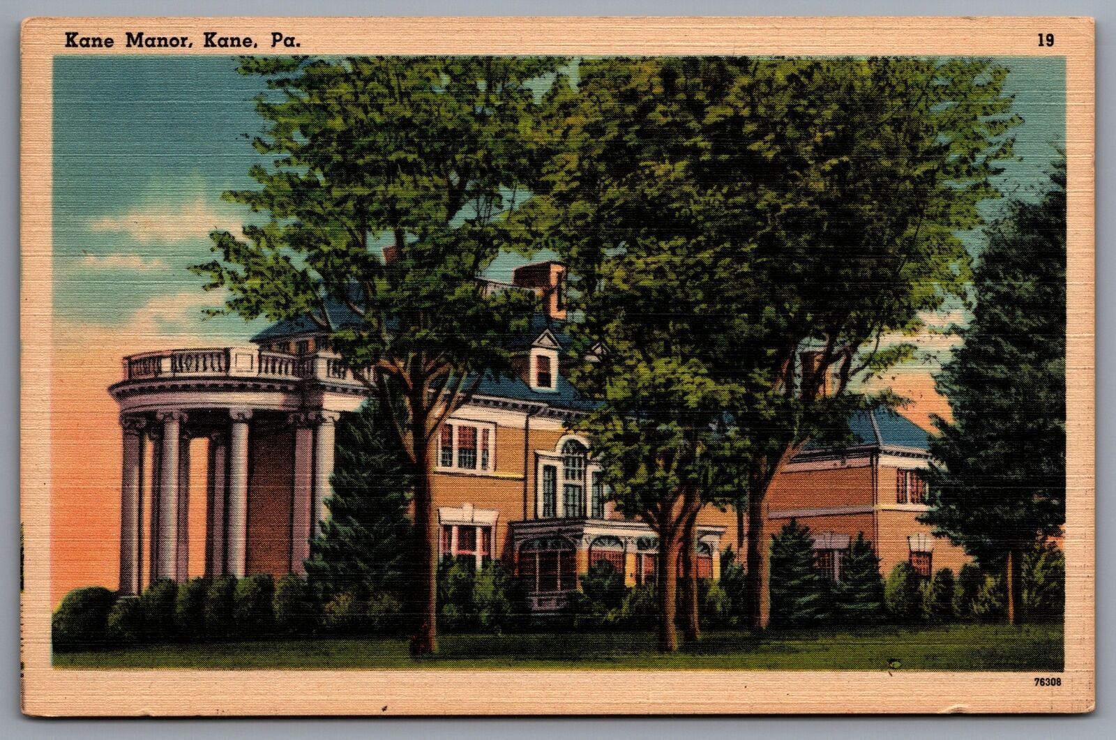 Kane Manor Mansion Home Of Dr. Evan O'Neall Pennsylvania PA Trees View ...