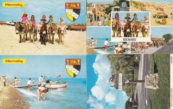 Hemsby Norfolk Donkey Rides Village Sign Donut & Beach Shops 4x 1970s ...