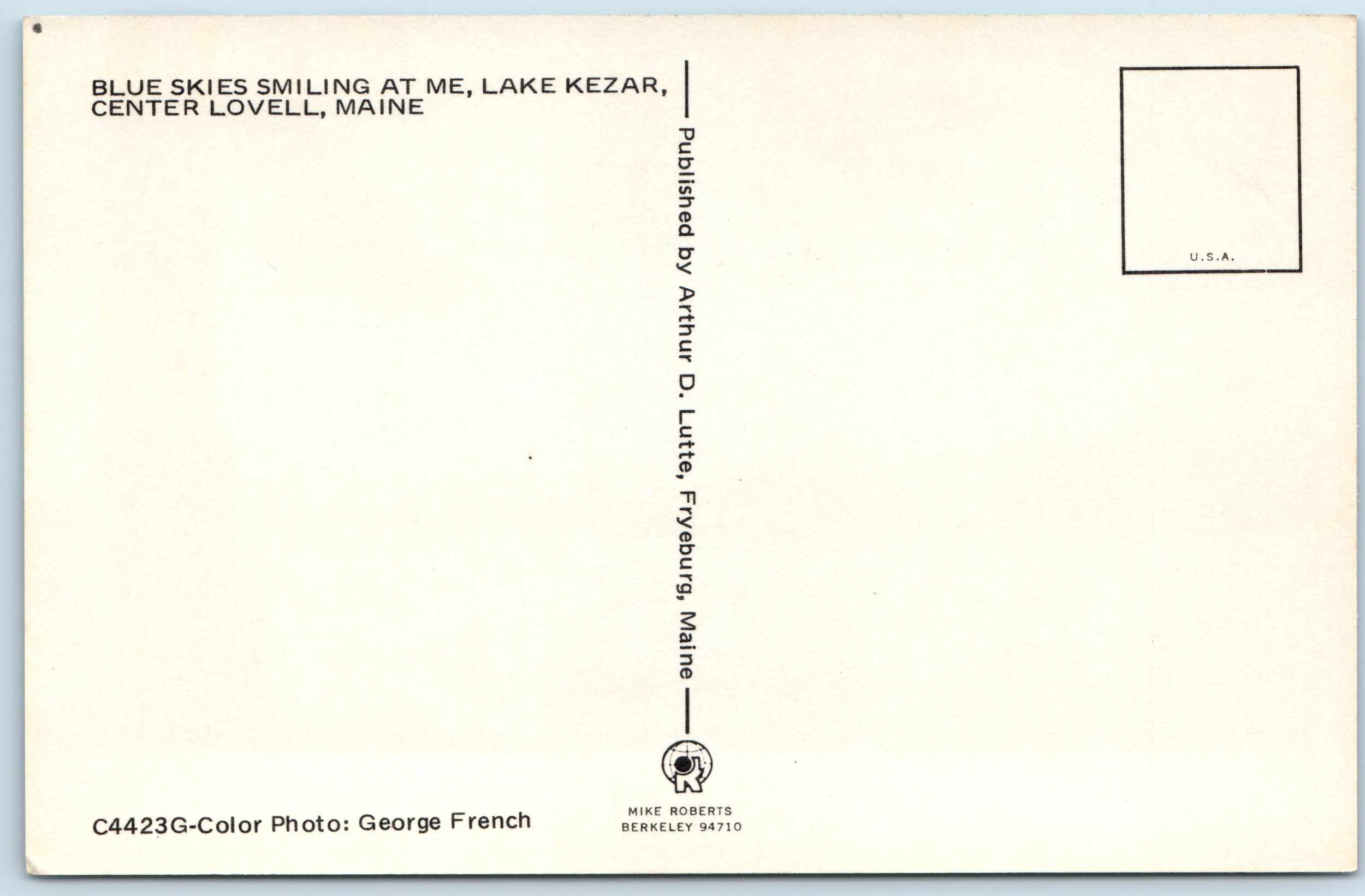 c1960s Center Lovell, ME Lake Kezar Chrome Photo George French Mike ...