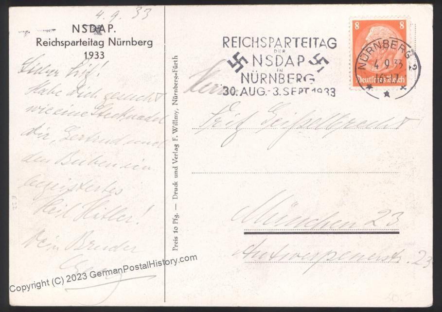 3rd Reich Germany 1933 Reichsparteitag Nuremberg Rally Willmy ...