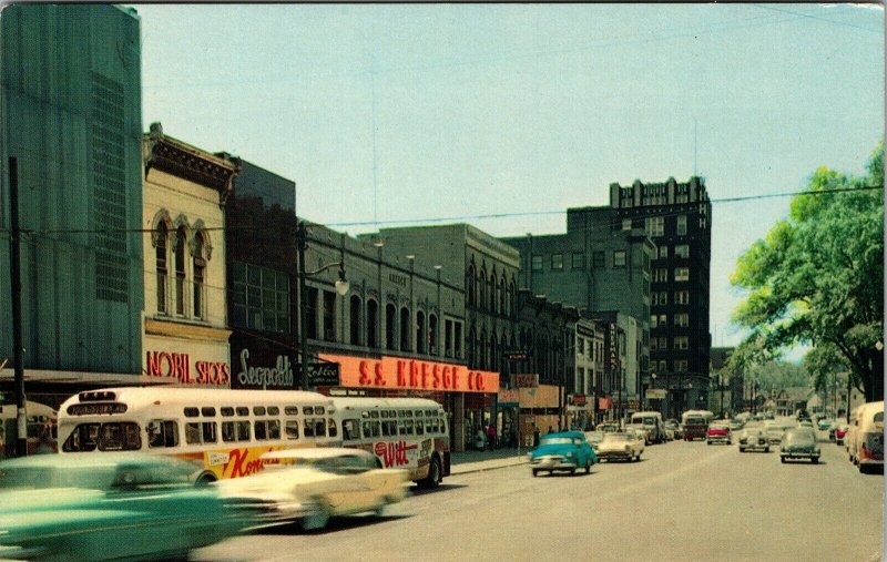 1950's Downtown Warren Street Scene Cars Storefronts Blurred OH VTG ...