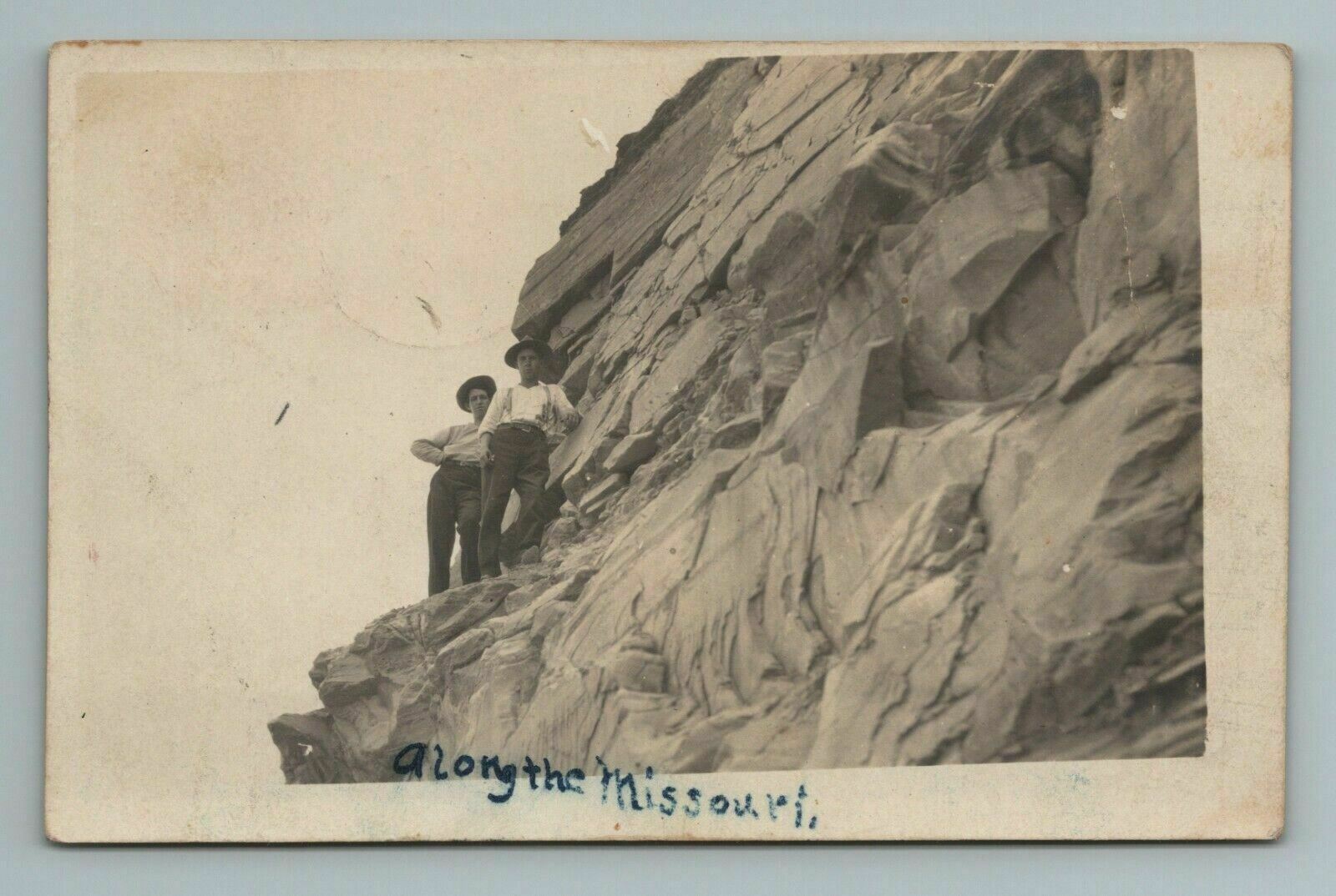1906 Two Men Along the Missouri River White Cliffs? RPPC Postcard ...