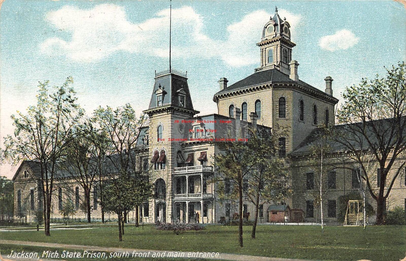 MI, Jackson, Michigan, State Prison, South Front, Entrance, Leighton No ...