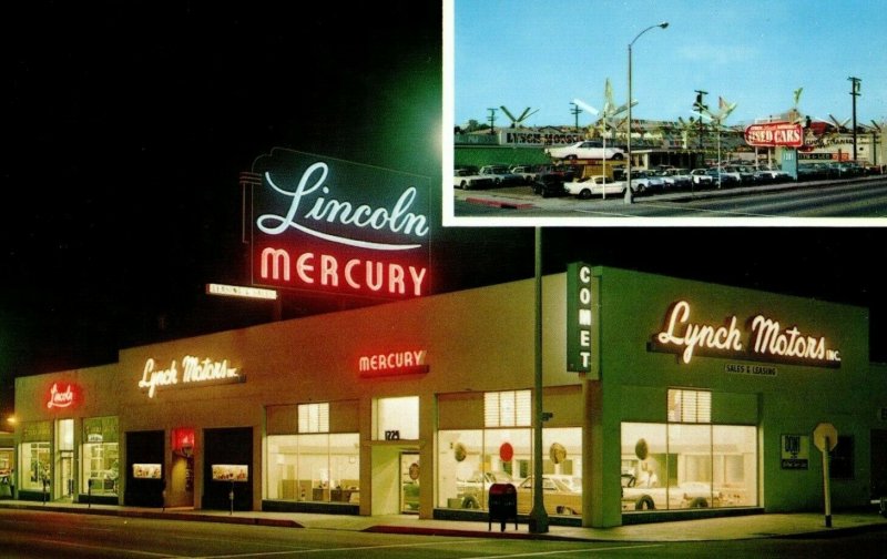 1960 Lincoln Mercury Lynch Motors Car Dealer Santa Monica CA Postcard ...