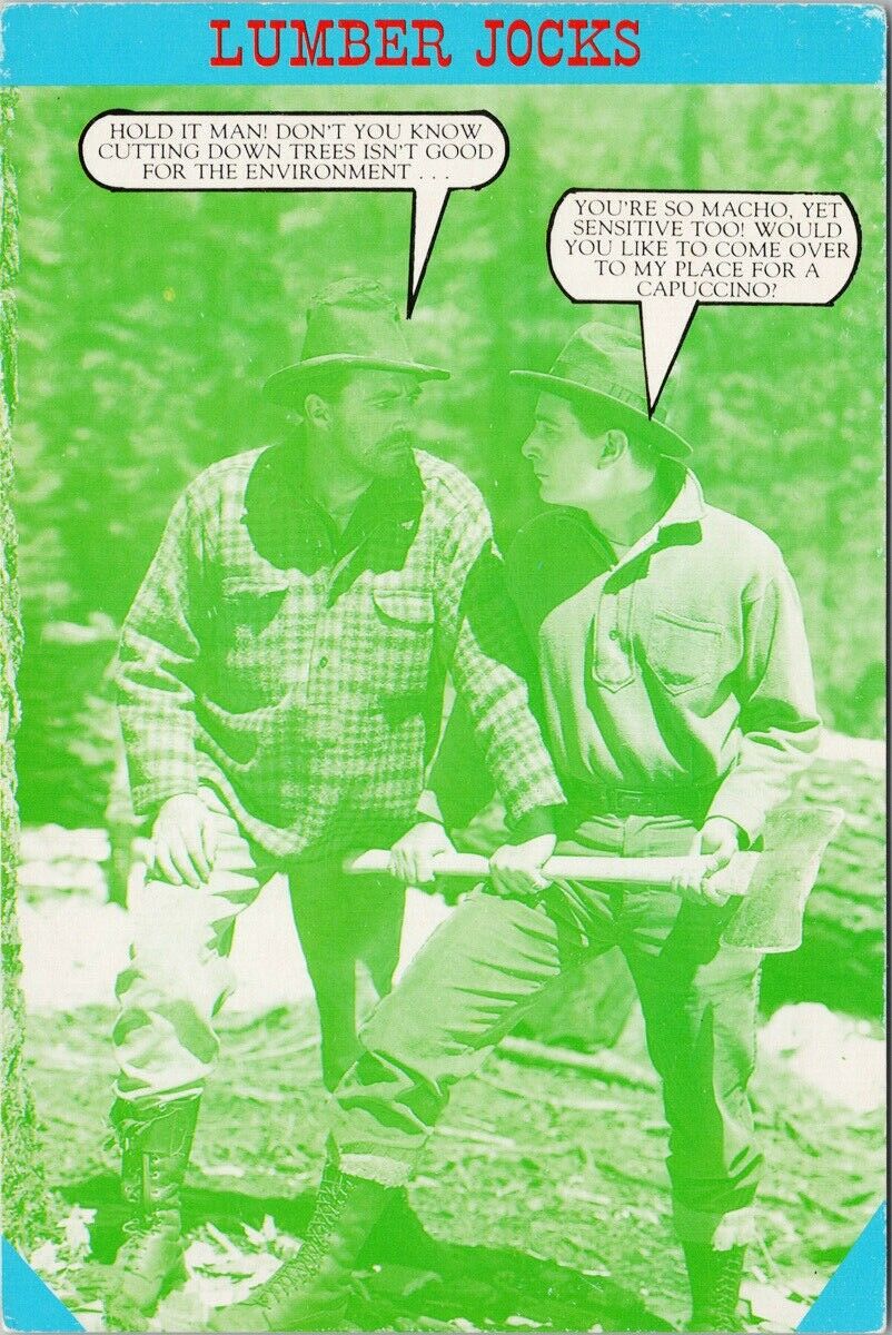 Lumber Jocks Men Ax Loggers Funny Humour Macho Forestry Unused Postcard ...