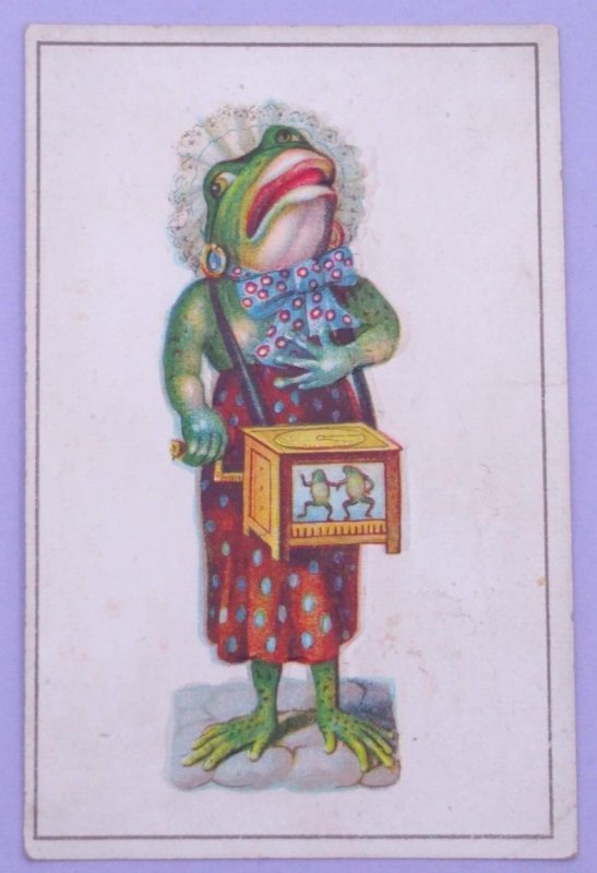 1880s - 1890s Anthropomorphic Dressed Frog Plays Instruments Victorian ...