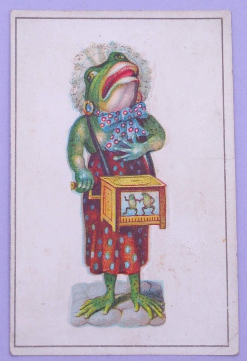 1880s - 1890s Anthropomorphic Dressed Frog Plays Instruments Victorian ...