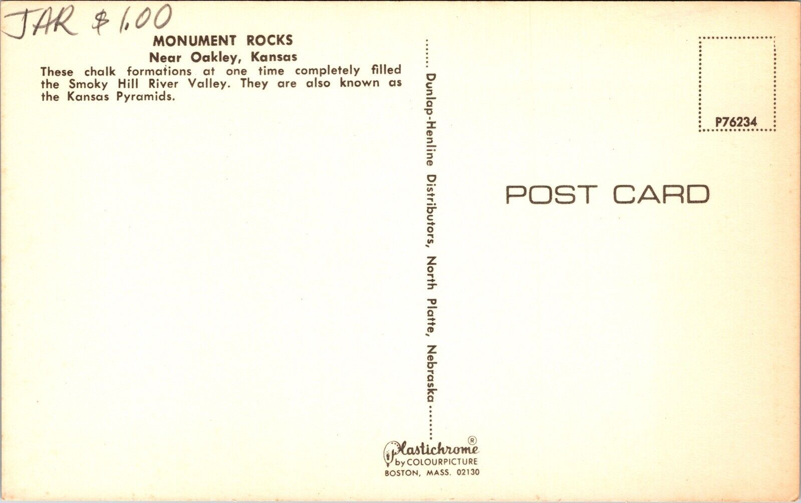 Monument Rocks National Landmark Oakley Kansas Scenic Landscape Chrome ...