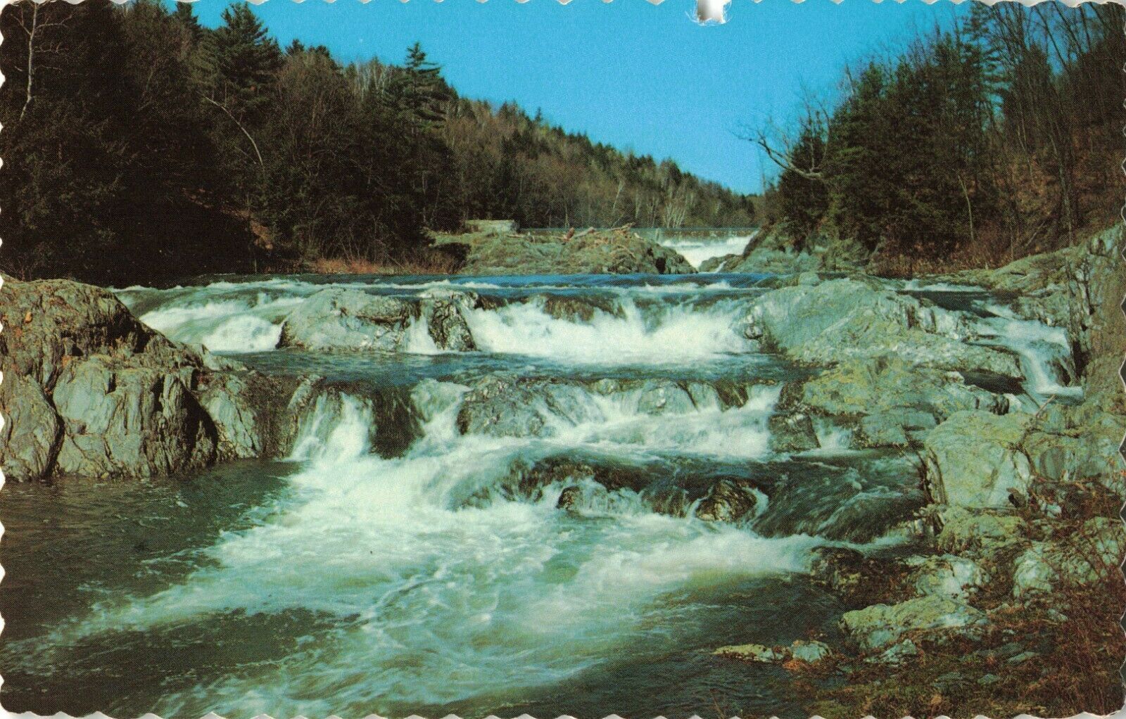 Ottauquechee River Vermont's Quechee Gorge Water Falls Postcard 10c1 ...