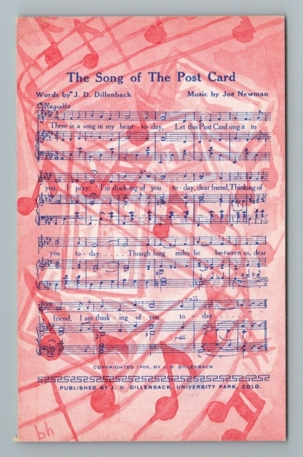 The Song of the Post Card Repro Vintage Postcard | Other / Unsorted ...