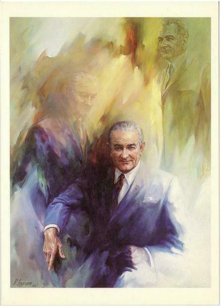 Lyndon B. Johnson LBJ Portrait by Wayne Ingram Modern Postcard | Topics ...