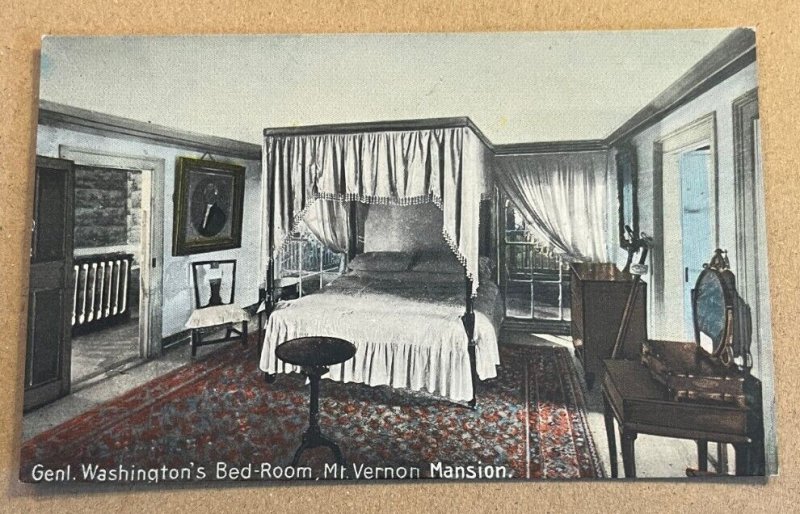 Vintage .01 Postcard Unused - George Washington's Bedroom, MT. Vernon ...