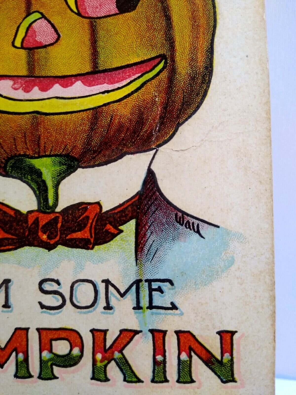 Halloween Postcard Fantasy Goblin JOL Man Anthropomorphic Bernhard Wall ...