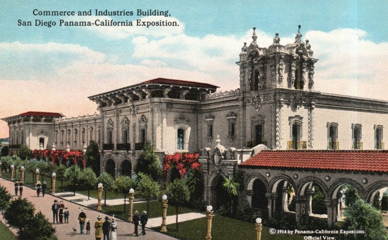 Vintage Postcard 1930's Commerce & Industries Building San Diego Pan ...