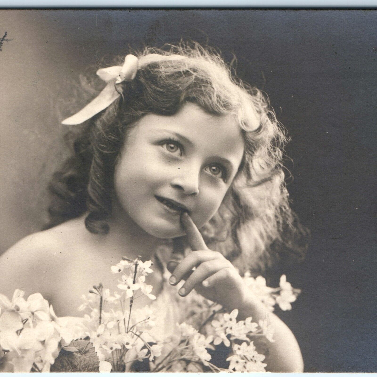 1906 Adorable Little Girl UDB Rotograph RPPC Real Photo Postcard Berlin ...