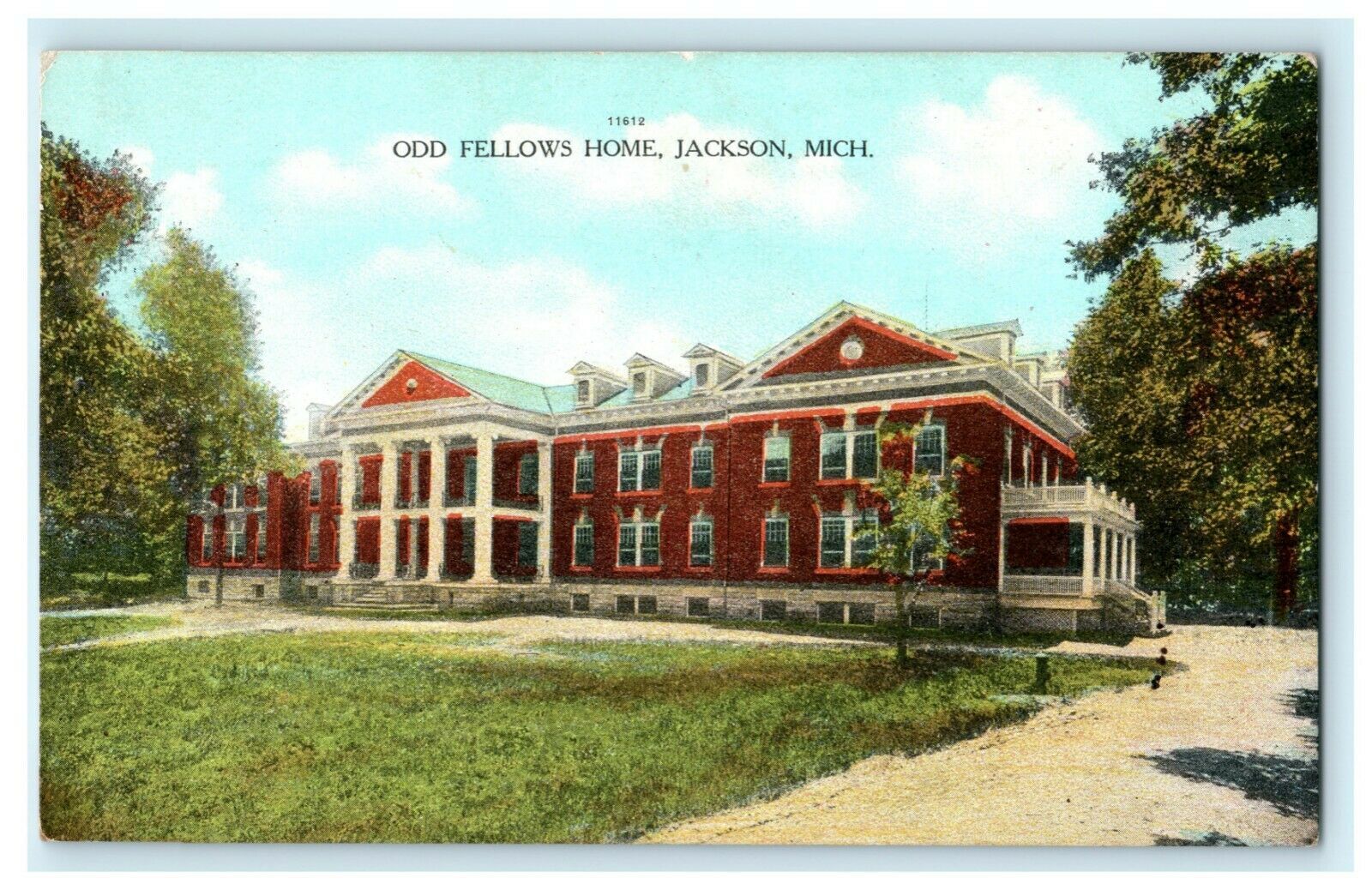 Odd Fellows Home Jackson Michigan Vintage Rare Antique Postcard ...
