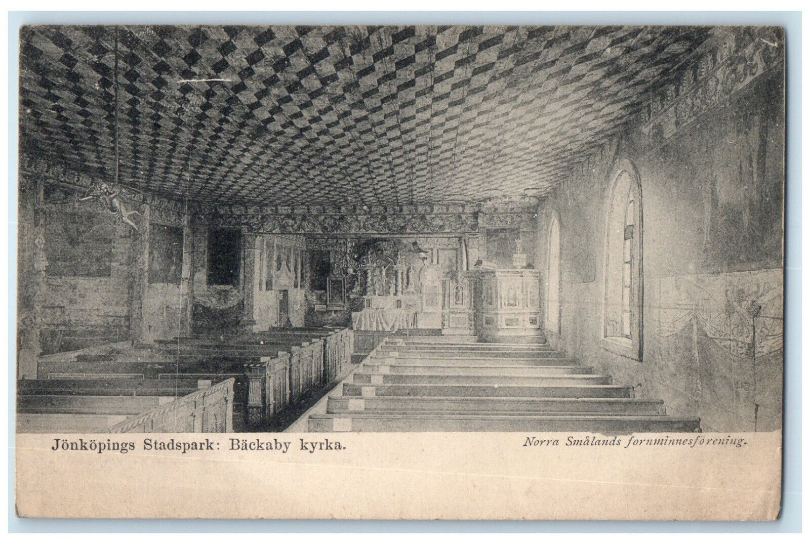 c1910 Backaby Church Interior Jonkoping City Southern Sweden Unposted ...