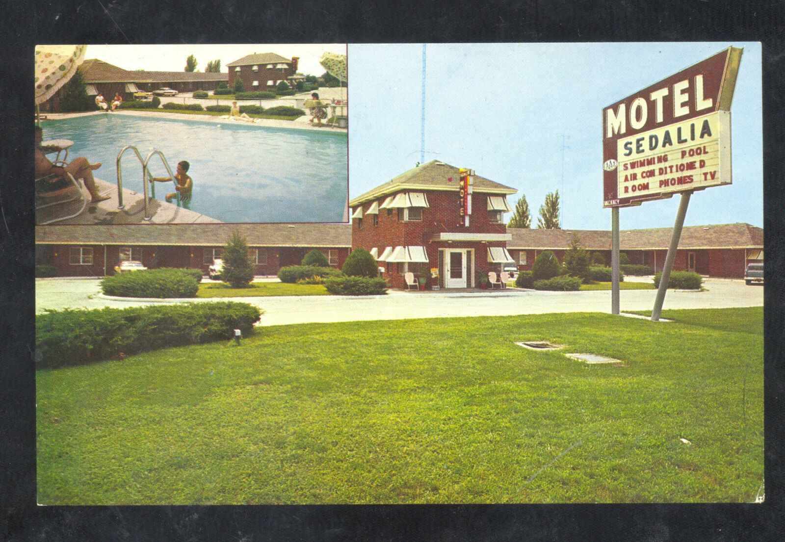 Sedalia MO. Motel Sedalia Swimming Pool Vintage Advertising Postcard ...