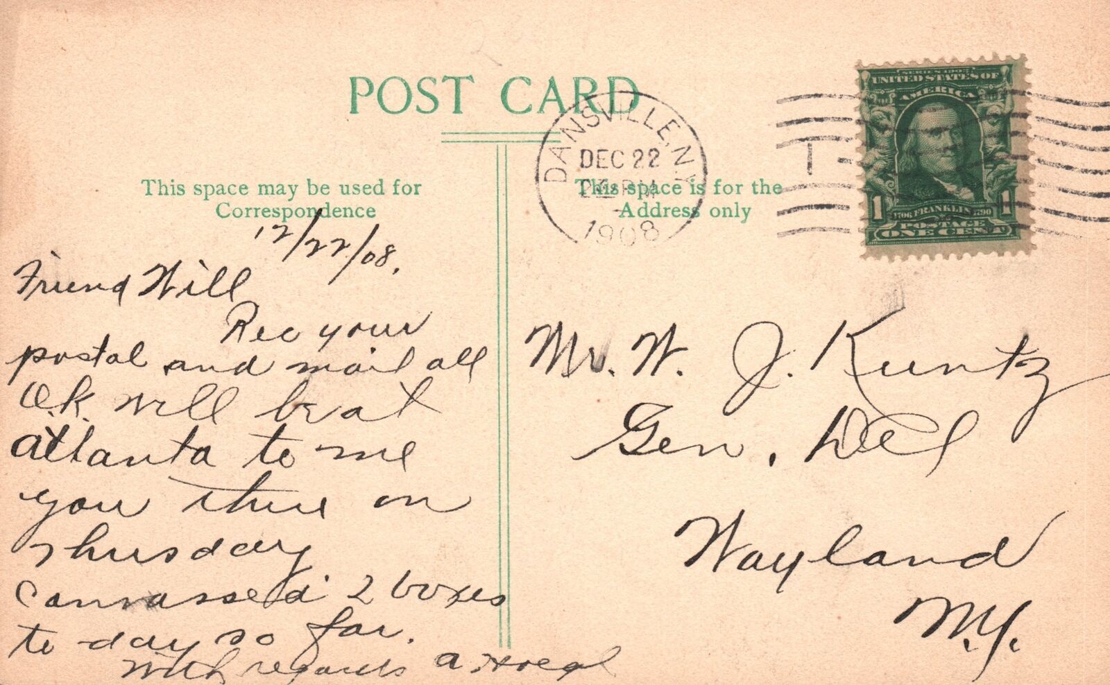 Vintage Postcard 1908 Pathway Central Park and Fountain Dansville New ...