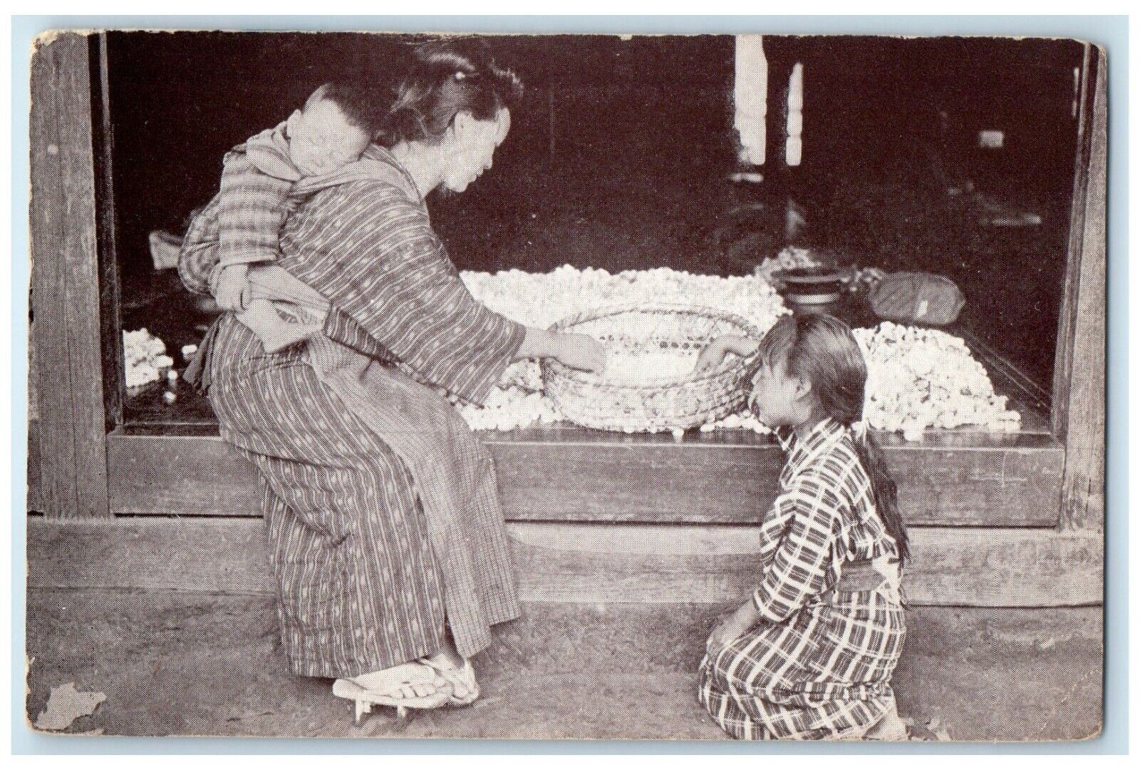 Mother And Children Sorting The Cocoons Japan Christian Missionary ...