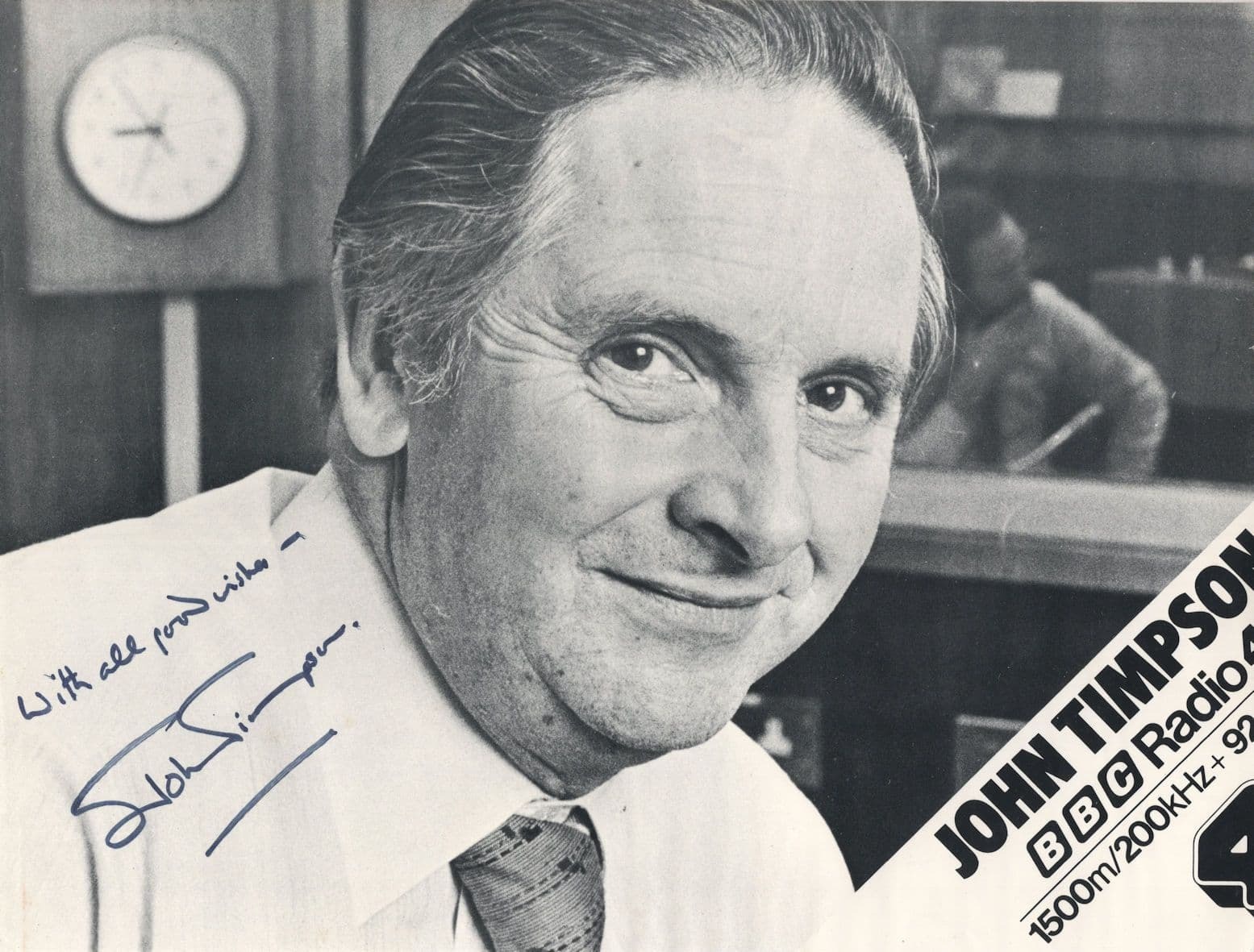 John Timpson Vintage BBC Radio 4 DJ Large Signed Picture | Topics - QSL ...