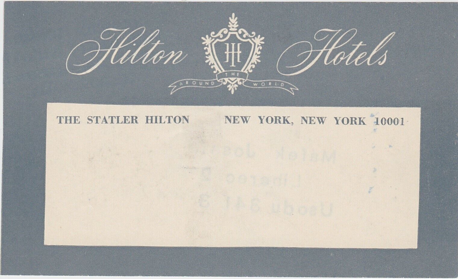 New York City Statler Hilton Hotel Vintage Luggage Label lbl1420 ...