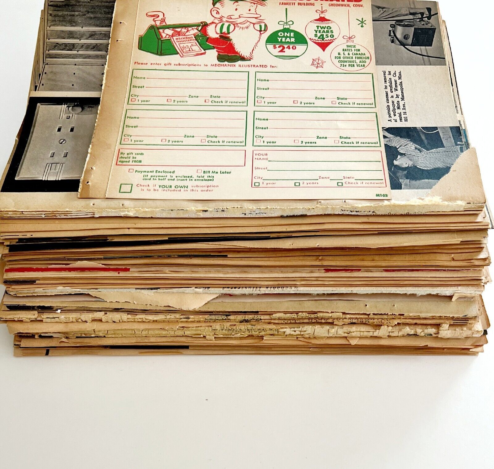 Ephemera Lot Mechanix Illustrated 1955-1965 500 Pcs Ads Railroad Guns ...