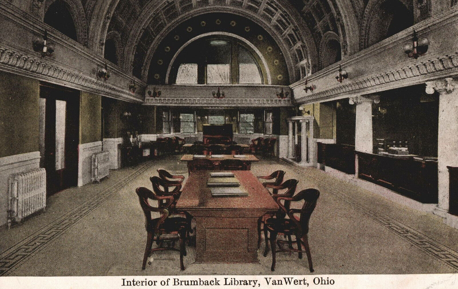 Vintage Postcard Interior of the Brumback Library at Vanwert Ohio ...