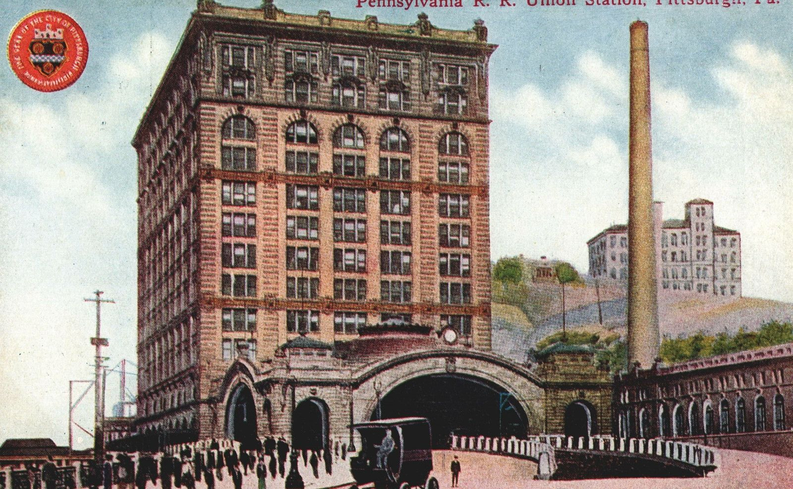 Vintage Postcard Union Station Pittsburgh Pennsylvania Rail Road Co. C ...