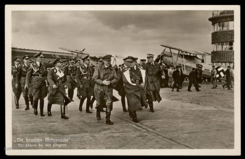 3rd Reich Germany Hitler Goering and Luftwaffe RPPC Hoffmann Nr UNUSED ...