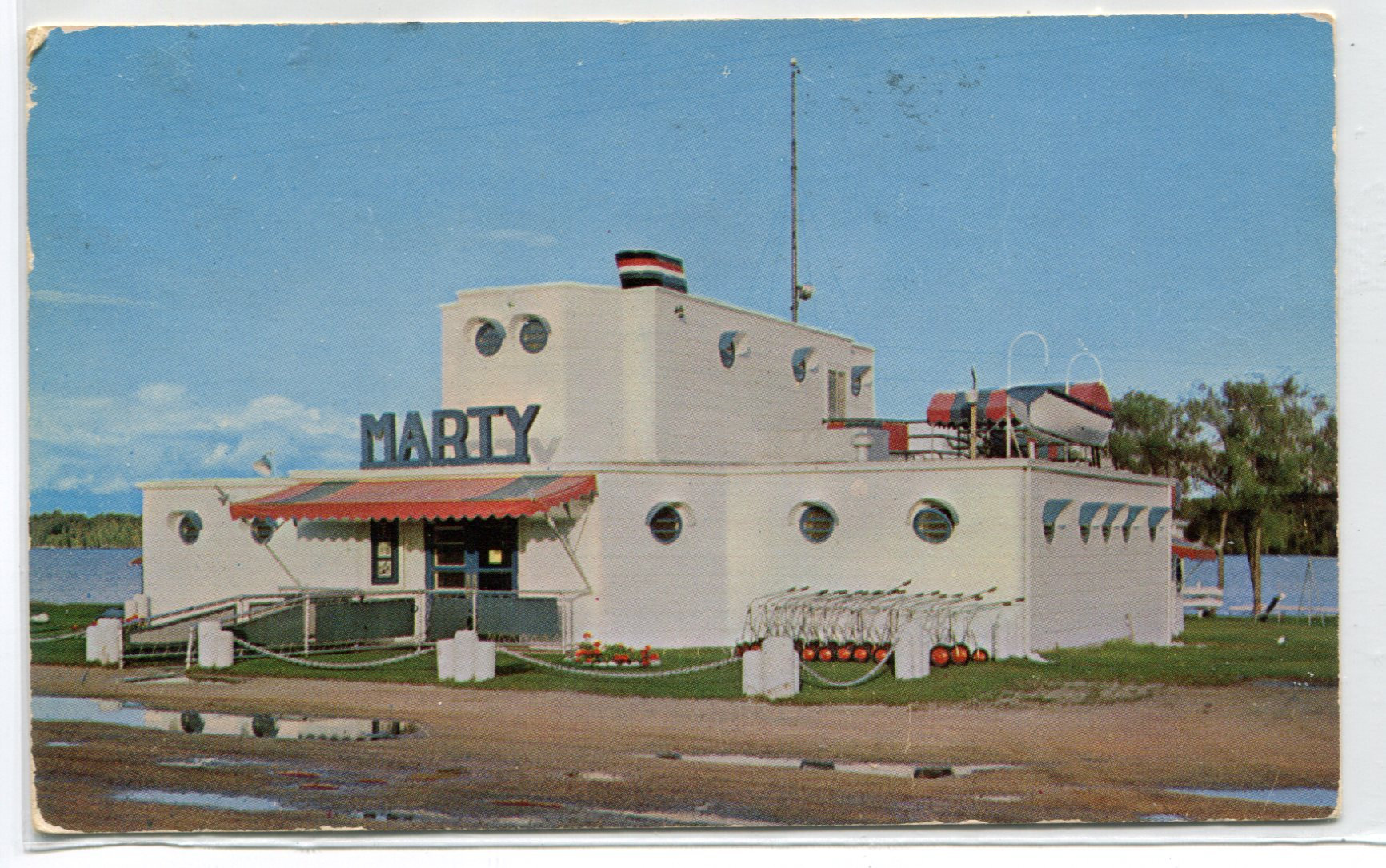 Marty's Show Boat Restaurant Bar Three Lakes Wisconsin 1953 postcard ...