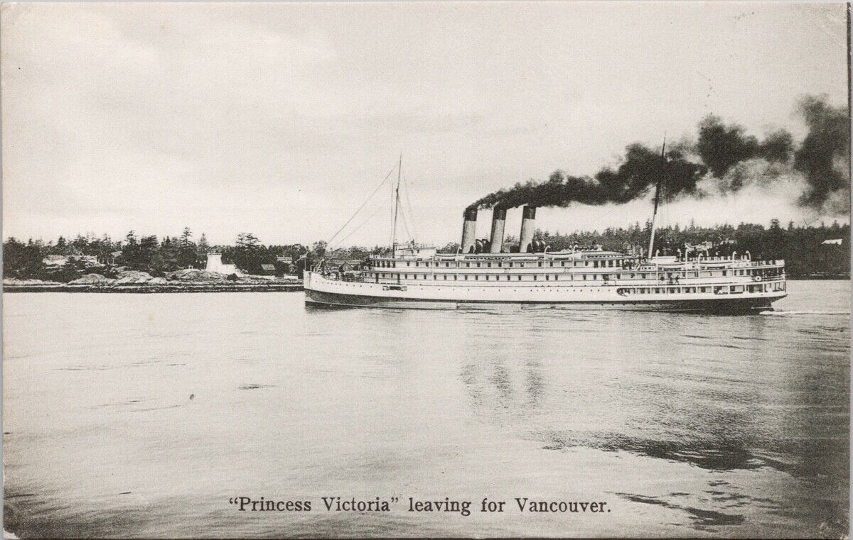 SS Princess Victoria Ship leaving Vancouver BC Unused David Spencer ...