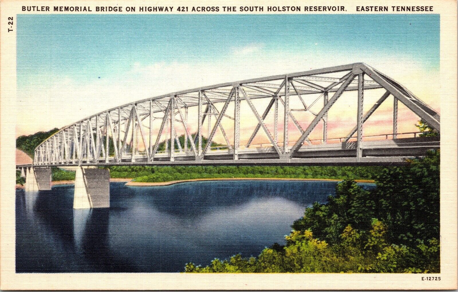 Butler Memorial Bridge Hwy 421 S Holston Reservoir E TN Tennessee Linen ...